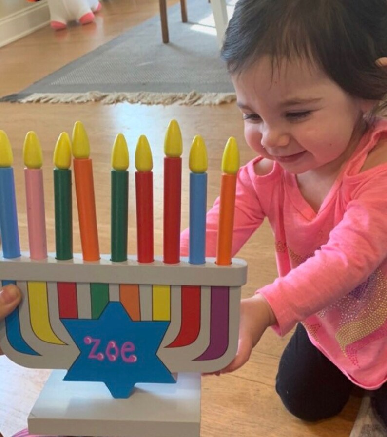 Personalized Kids Menorah, Kids Menorah,chanukah Menorah,personalized ...
