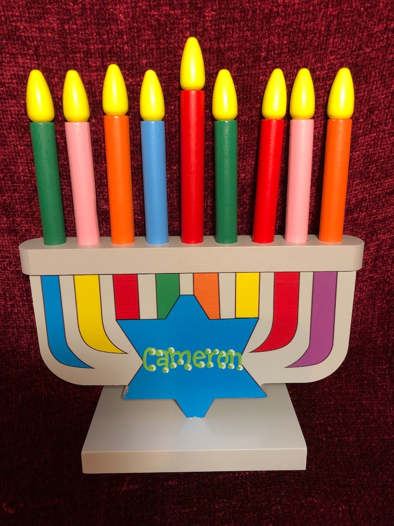 Personalized Kids Menorah Kids Menorahchanukah - Etsy
