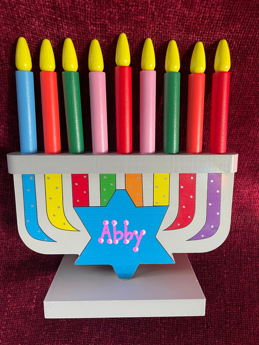 Personalized Kids Menorah, Kids Menorah,chanukah Menorah,personalized ...