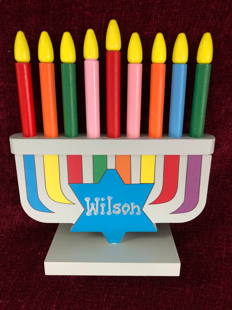 Personalized Kids Menorah Kids Menorahchanukah - Etsy