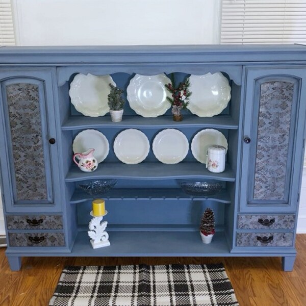 Distressed Blue Cabinet - Etsy