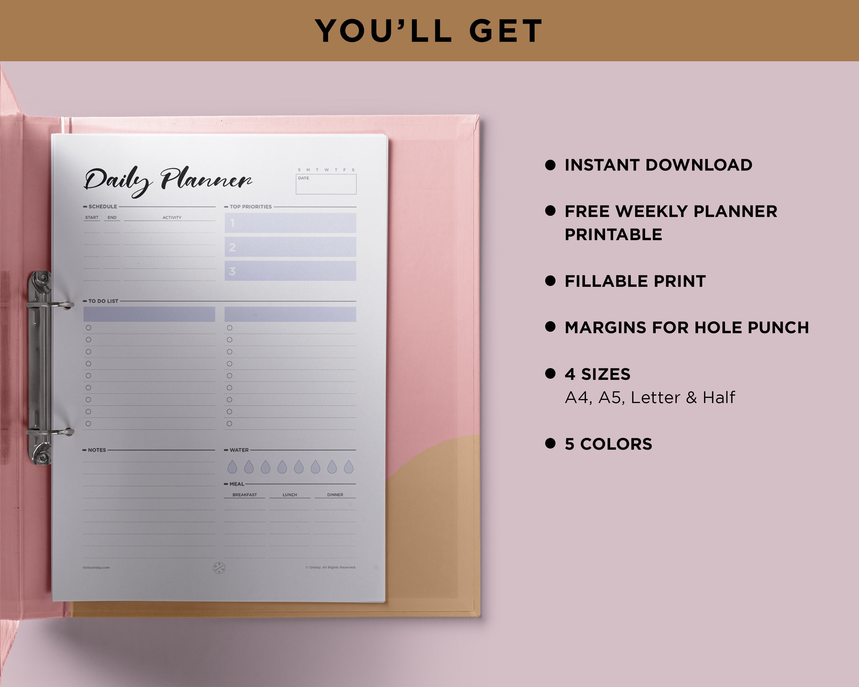 Printable Daily Productivity Planner Task Organizer to Do - Etsy