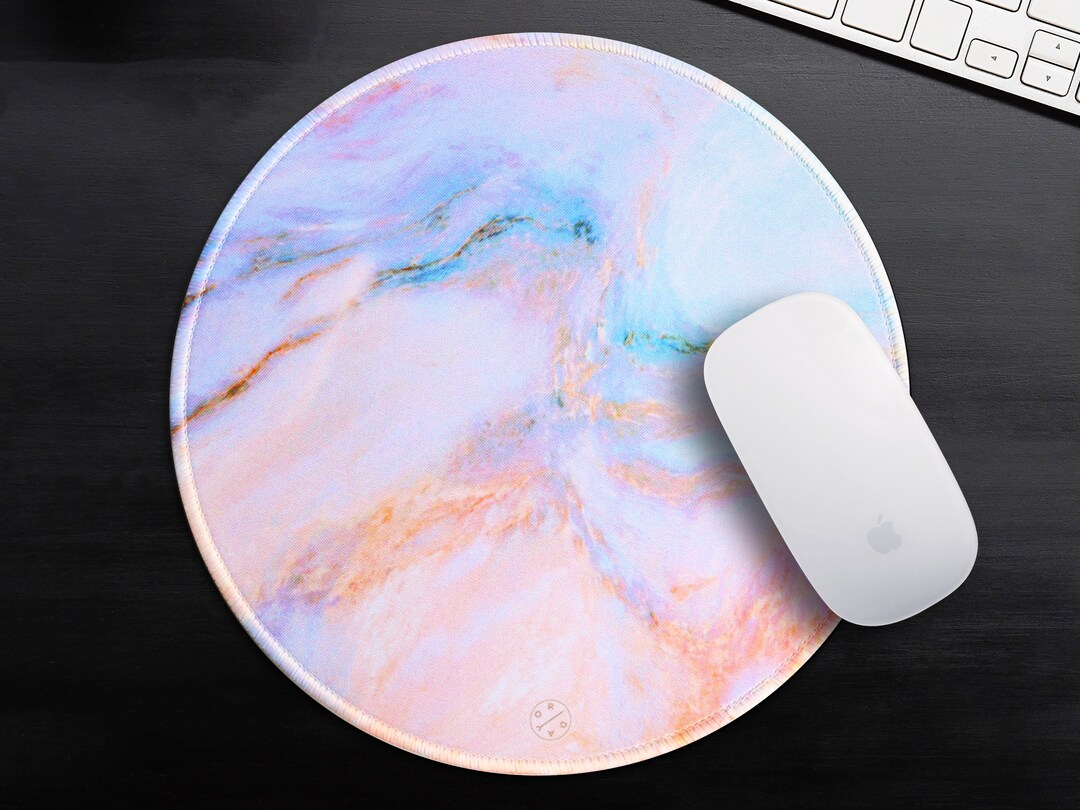 Round Gaming Mouse Pad Custom - Soft Marble | Non-slip Rubber Pad ...