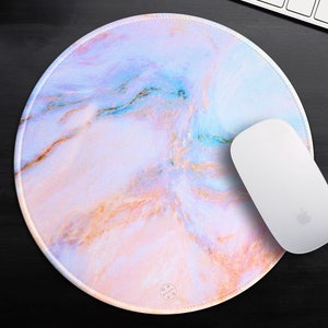 Round Gaming Mouse Pad Custom - Soft Marble | Non-slip Rubber Pad ...