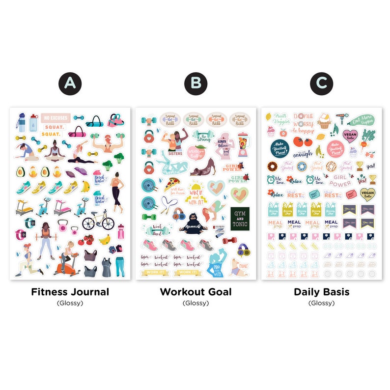 Health & Wellness Planner Stickers Set of 366 Stickers 6 - Etsy