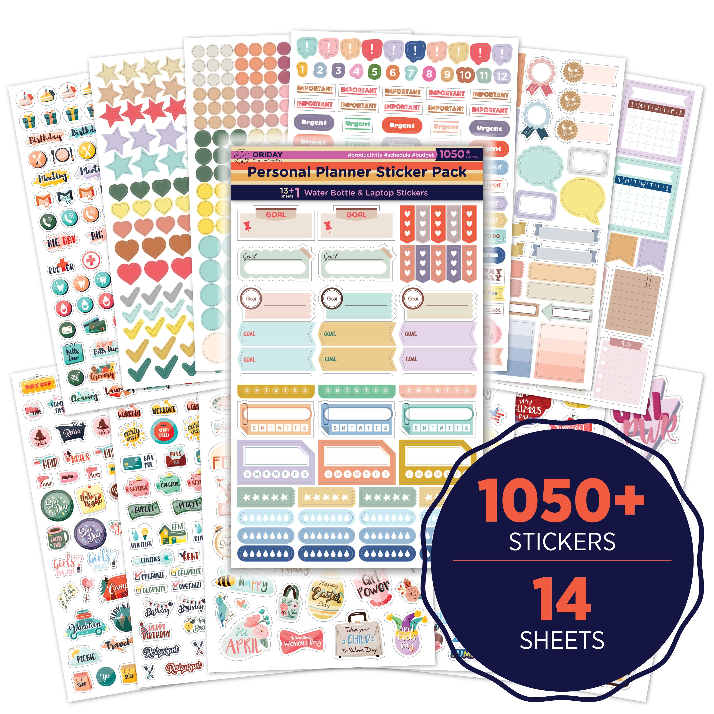Daily Planner sticker pack 1050 Cute stickers 14 | Etsy