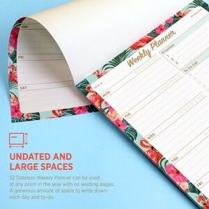 Flamingo Weekly Planners 52 Sheets Premium Task Organizer Pad - Undated ...