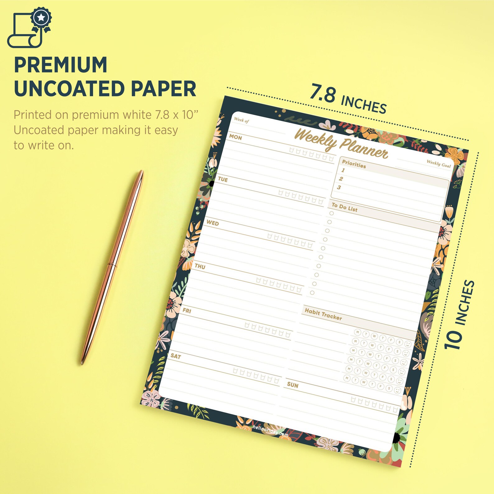 Weekly Planners 52 Sheets Premium Task Organizer Pad Undated | Etsy