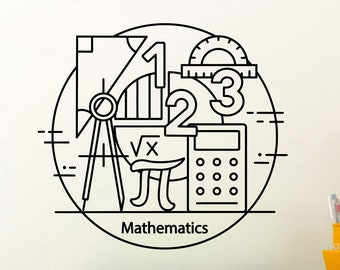 Mathematics Wall Decal Math Classroom Decor School Vinyl - Etsy