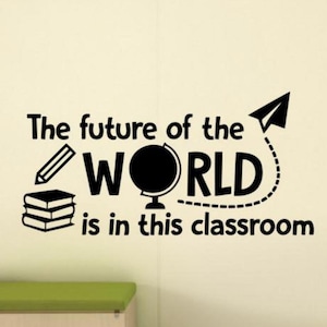 The Future of the World is in This Classroom Wall Decal Sign Poster ...