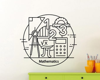 Mathematics Wall Decal Math Classroom Decor School Vinyl Sticker Gift ...