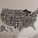 USA Map Wall Decal United States of America Sign Bedroom Poster Gift ...