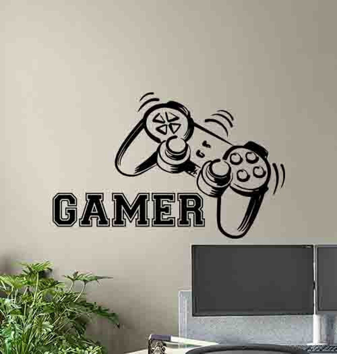 Gamer Wall Decal Gamer Room Sign Poster PS4 Controller Gaming - Etsy