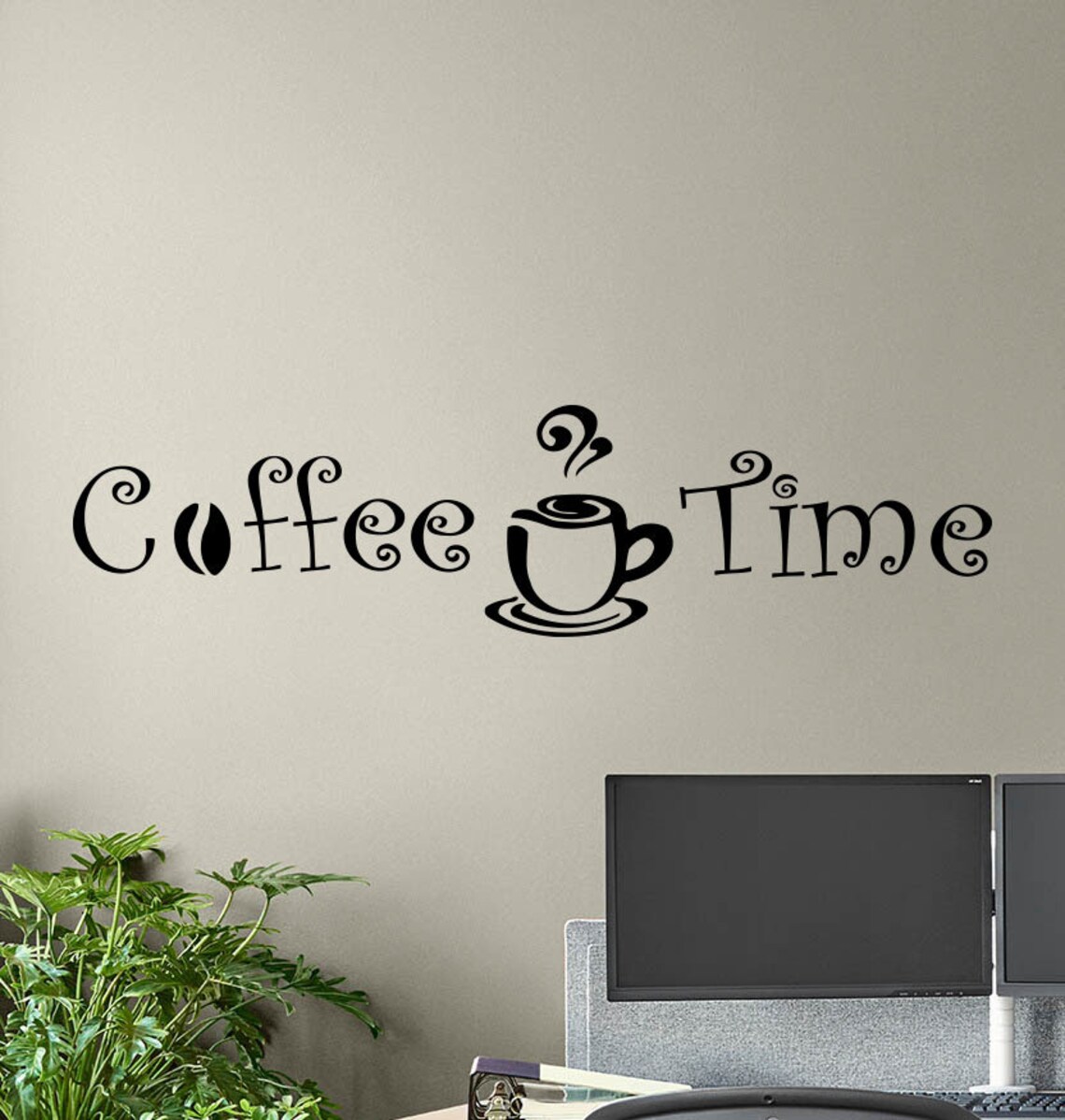 Coffee Time Wall Decal Office Poster Coffee Time Sign Office | Etsy