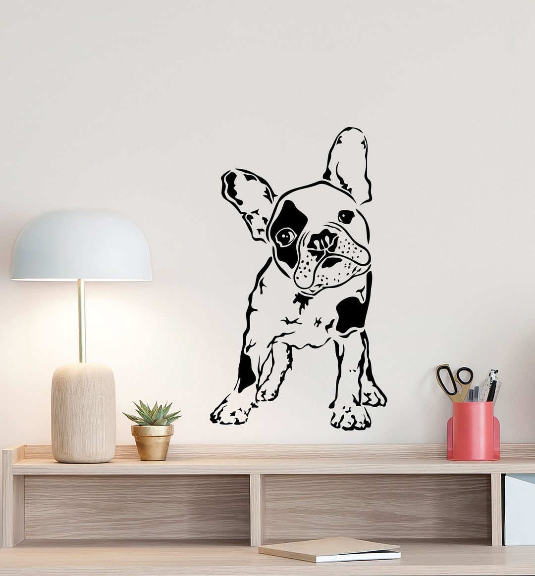 French Bulldog Wall Decal Bulldog Puppy Poster Dog Gifts Pet Shop Sign ...
