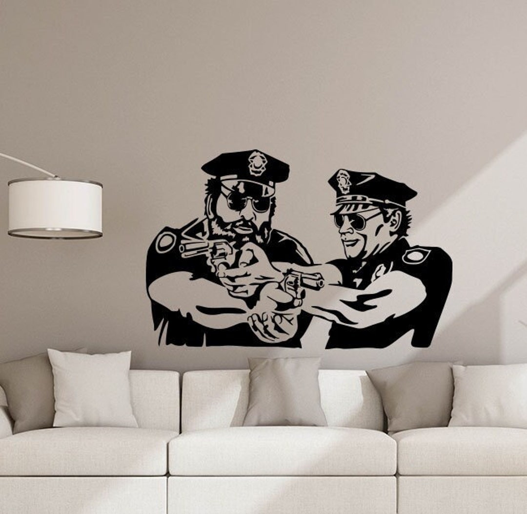 Police Wall Decal Vinyl Sticker Policeman Poster Cop Gift Sign Kids ...