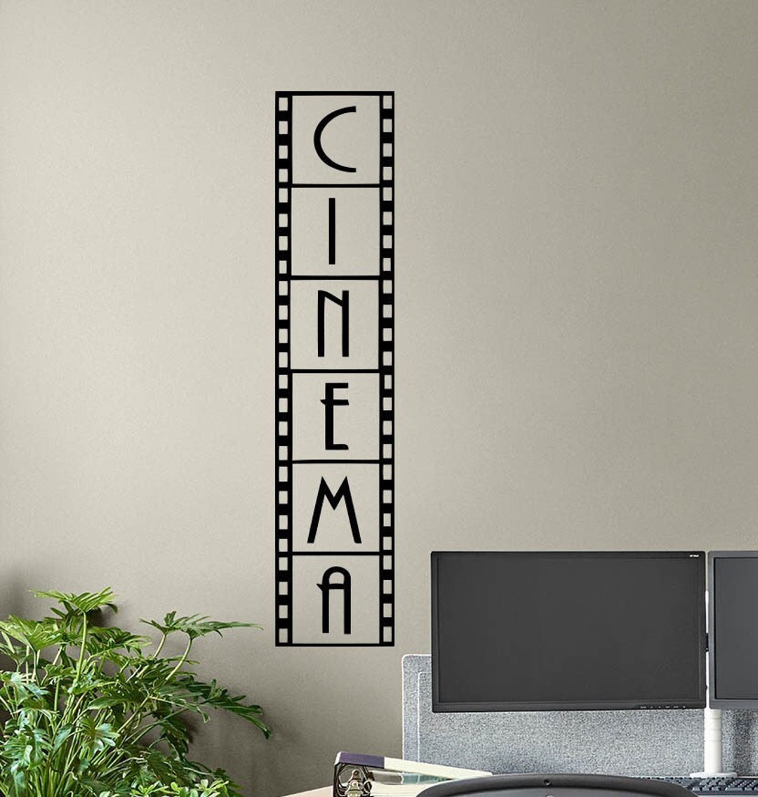 Cinema Wall Decal Vinyl Sticker Movie Tape Film Strip Poster Home ...