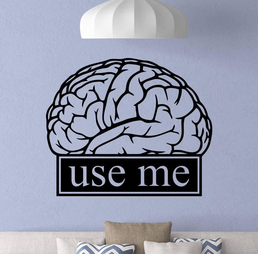 Brain Wall Decal Classroom Poster Work Education Motivation Office Sign ...