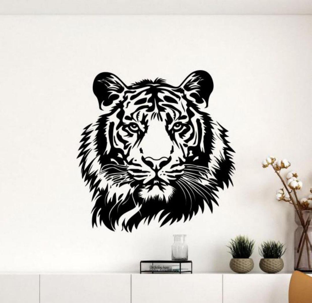 Tiger Wall Decal Vinyl Sticker Wild Cat Wall Decor Zoo Sign African ...