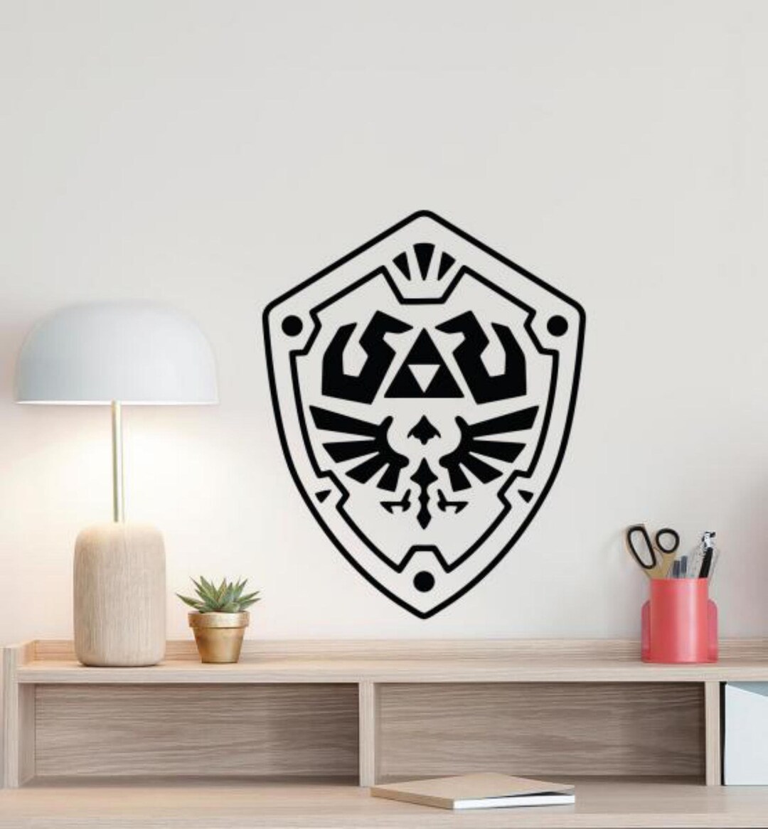 Hylian Shield Wall Decal Vinyl Sticker Link Shield Hyrule Decor Window ...