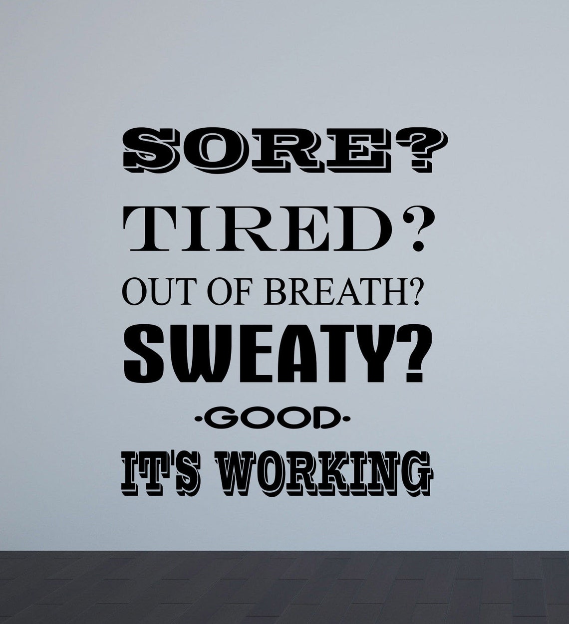 Gym Wall Decal Sweat Poster Sport Fit Motivational Quote Vinyl - Etsy