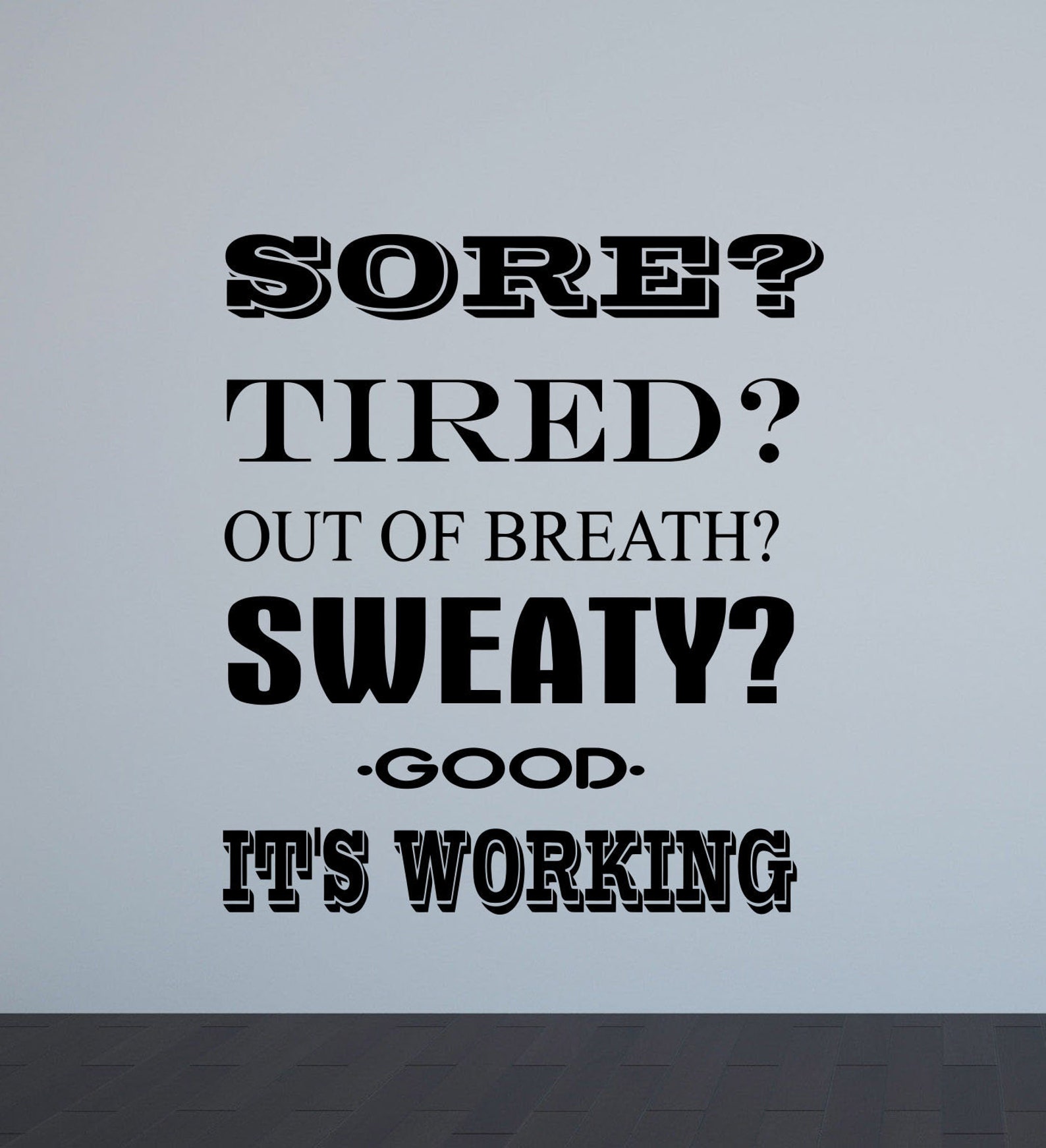 Gym Wall Decal Sweat Poster Sport Fit Motivational Quote Vinyl - Etsy