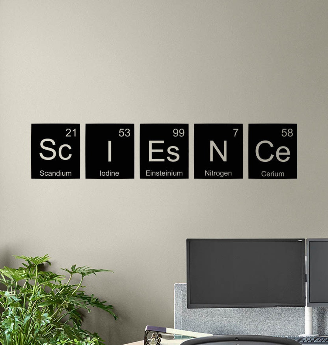 Science Wall Decal Periodic Table of Elements Education Poster Gift ...