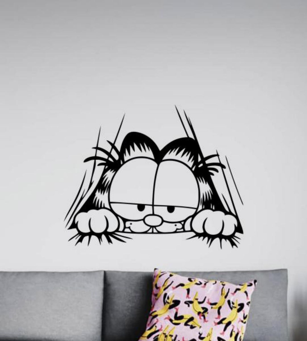 Peeking Cat Wall Decal Vinyl Sticker Cat Lover Decor Window Door ...