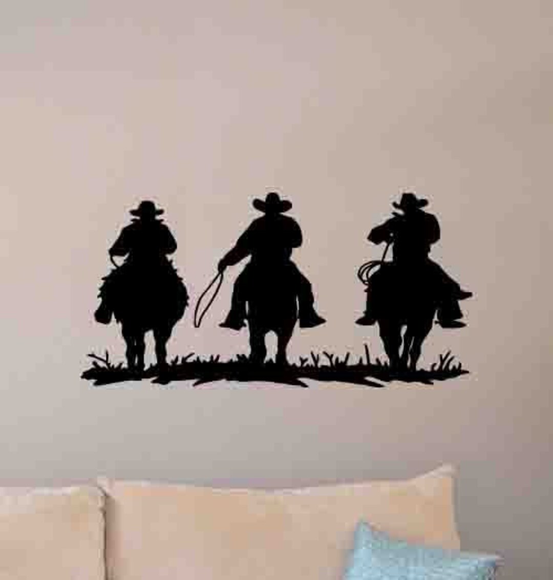 Cowboys Wall Decal Western Poster Vinyl Sticker Wild West - Etsy
