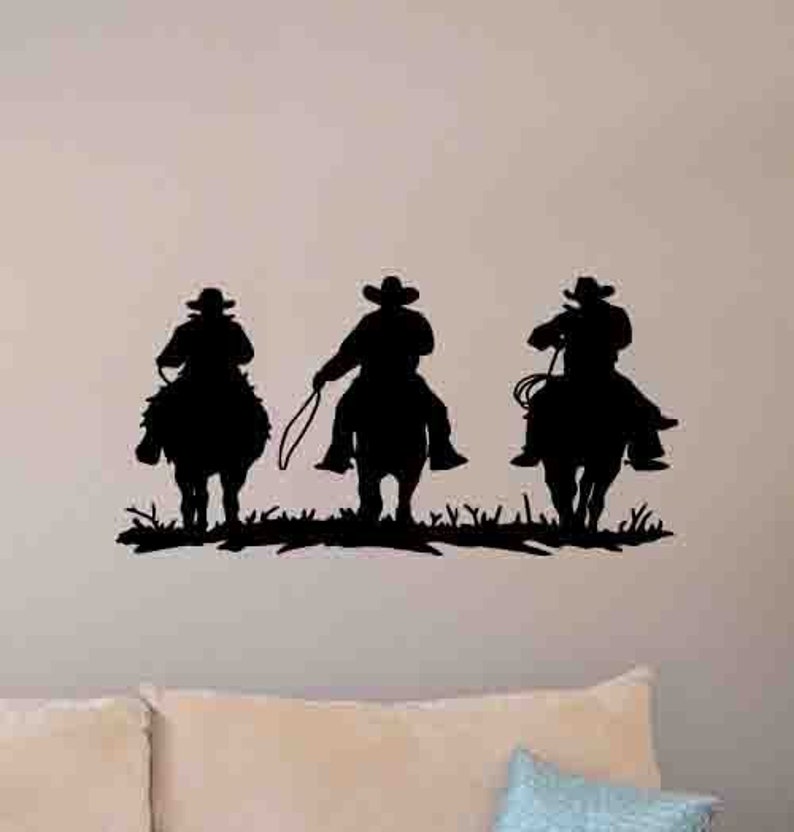 Cowboys Wall Decal Western Poster Vinyl Sticker Wild West - Etsy