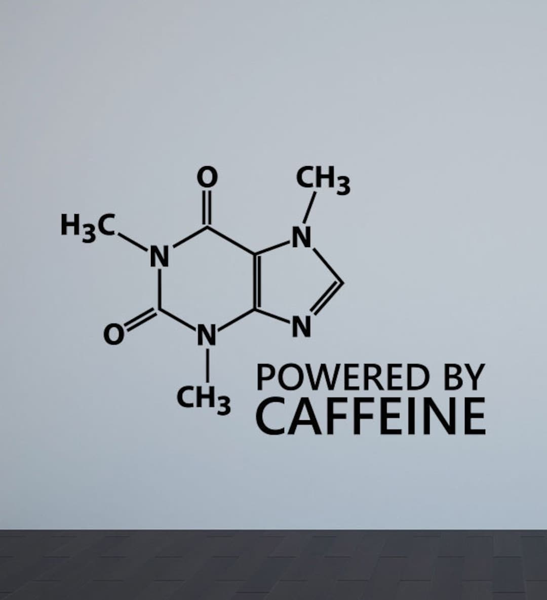 Powered by Caffeine Wall Decal Coffee Poster Office Decor Caffeine ...