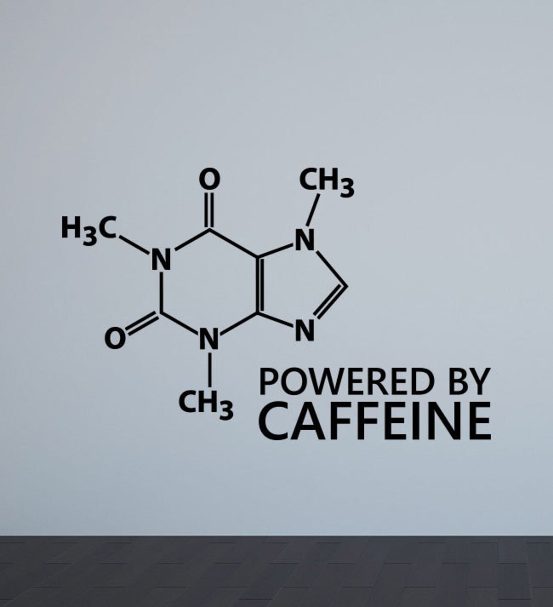 Powered by Caffeine Wall Decal Coffee Poster Office Decor | Etsy