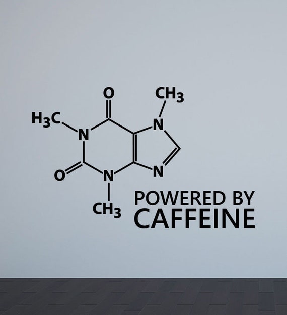 Powered by Caffeine Wall Decal Coffee Poster Office Decor | Etsy