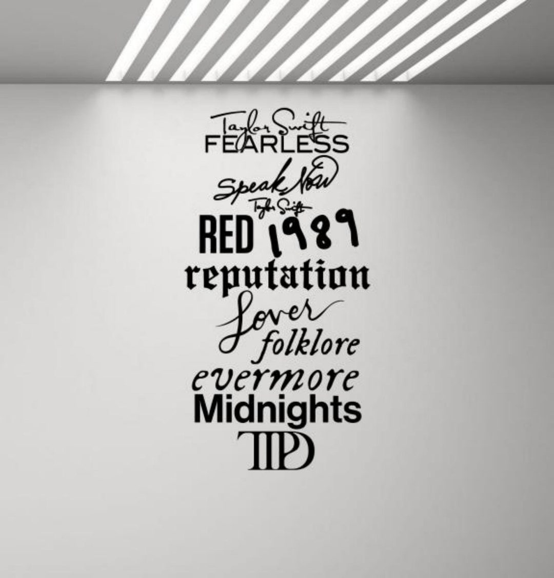 Swift Albums Wall Decal Vinyl Sticker Swiftie Wall Decor Musician Sign ...