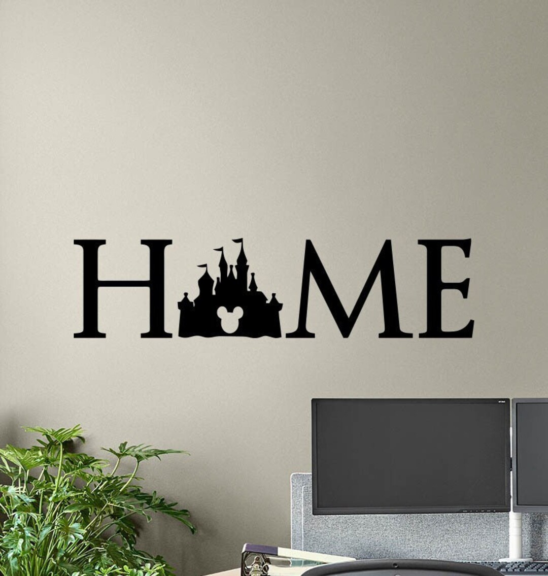 Disney Castle Home Sign Wall Decal Poster Quote Mickey Mouse Ears Baby ...