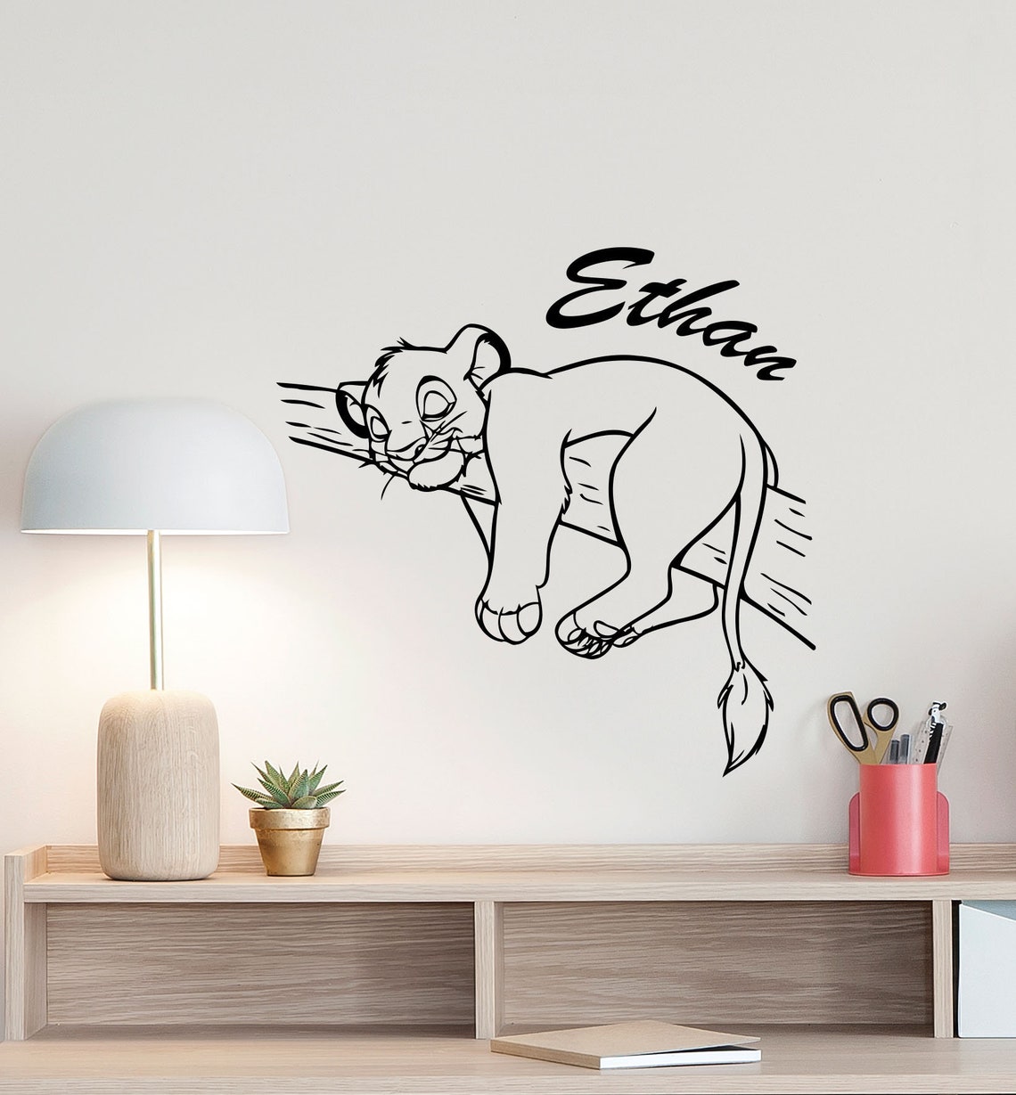 Personalized Simba Lion King Wall Decal Custom Name Poster Boy Sign ...