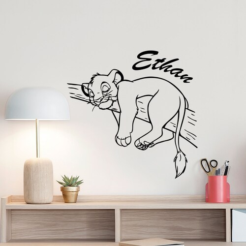 Personalized Simba Lion King Wall Decal Custom Name Poster Boy - Etsy