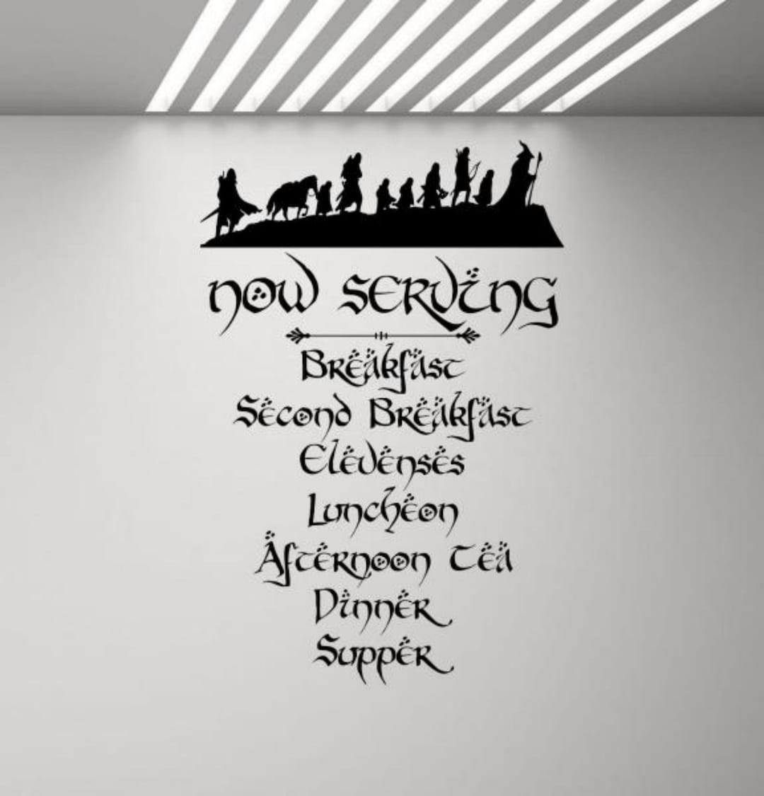 Hobbit Daily Meals Wall Decal Vinyl Sticker Fellowship of the Ring ...