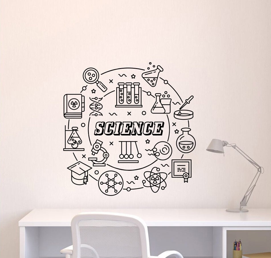 Science Stickers Science Wall Decal Classroom Wall Decor Sign | Etsy