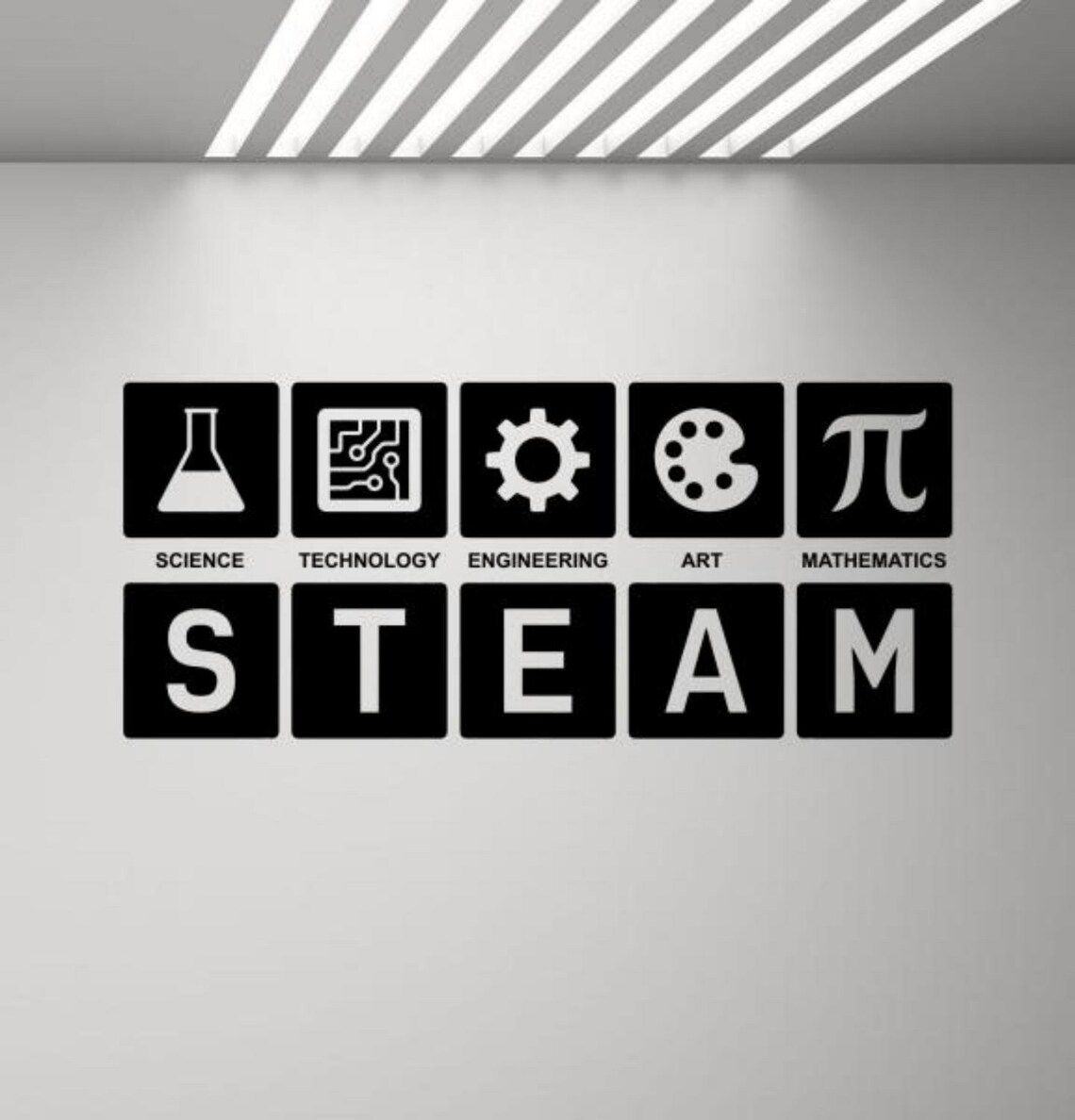 Steam Wall Decal Classroom Decor Science Technology - Etsy