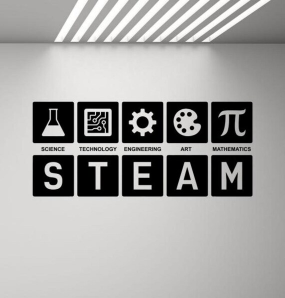Steam Wall Decal Classroom Decor Science Technology - Etsy