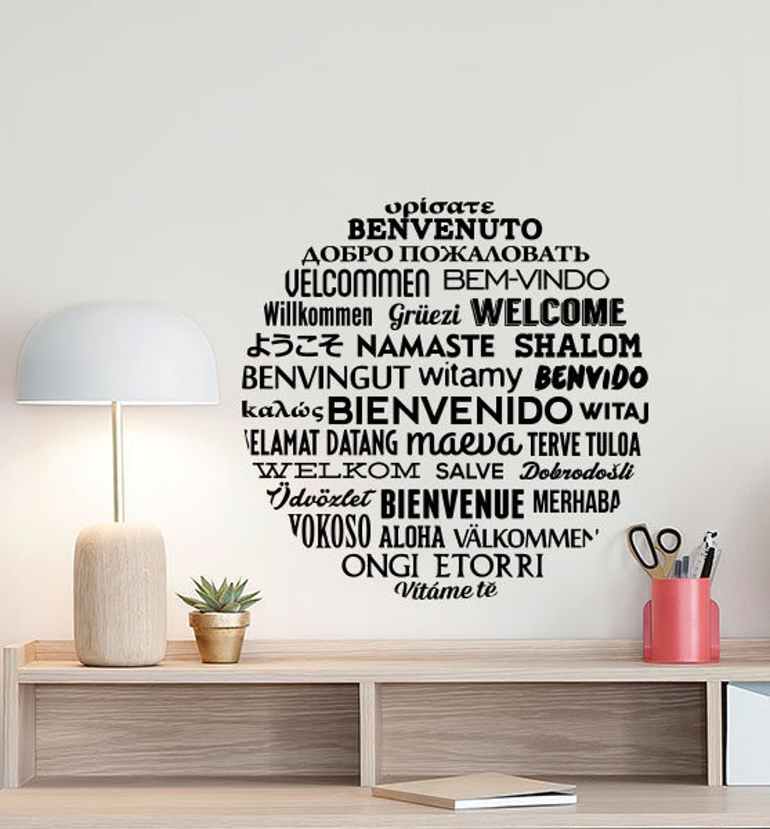 Welcome in Different Languages Wall Decal Hello Poster Office - Etsy