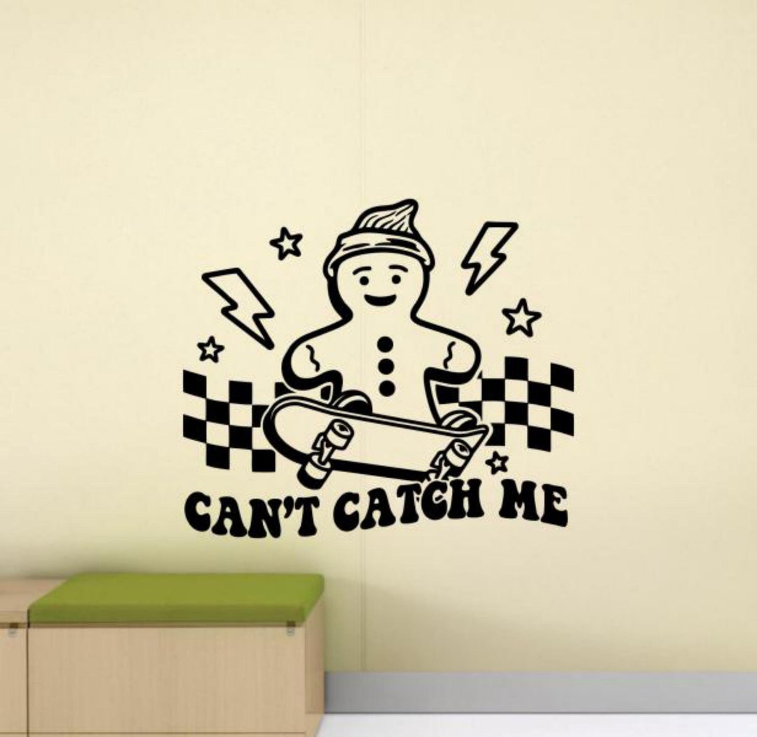 You Can't Catch Me Gingerbread Man Wall Decal Vinyl Sticker Christmas ...