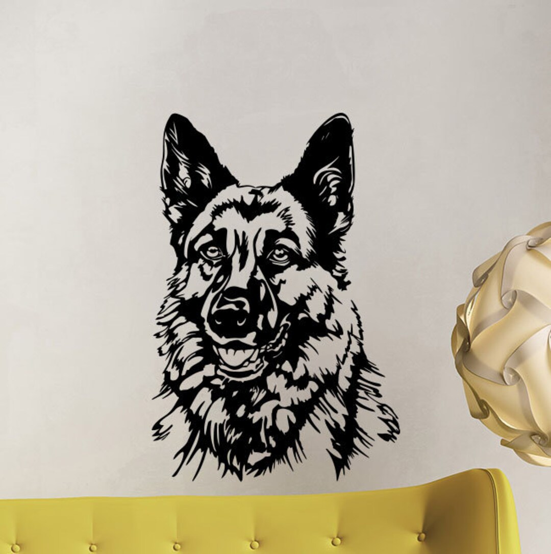 German Shepherd Wall Decal *can Add Your Custom Name* Police Dog Poster ...