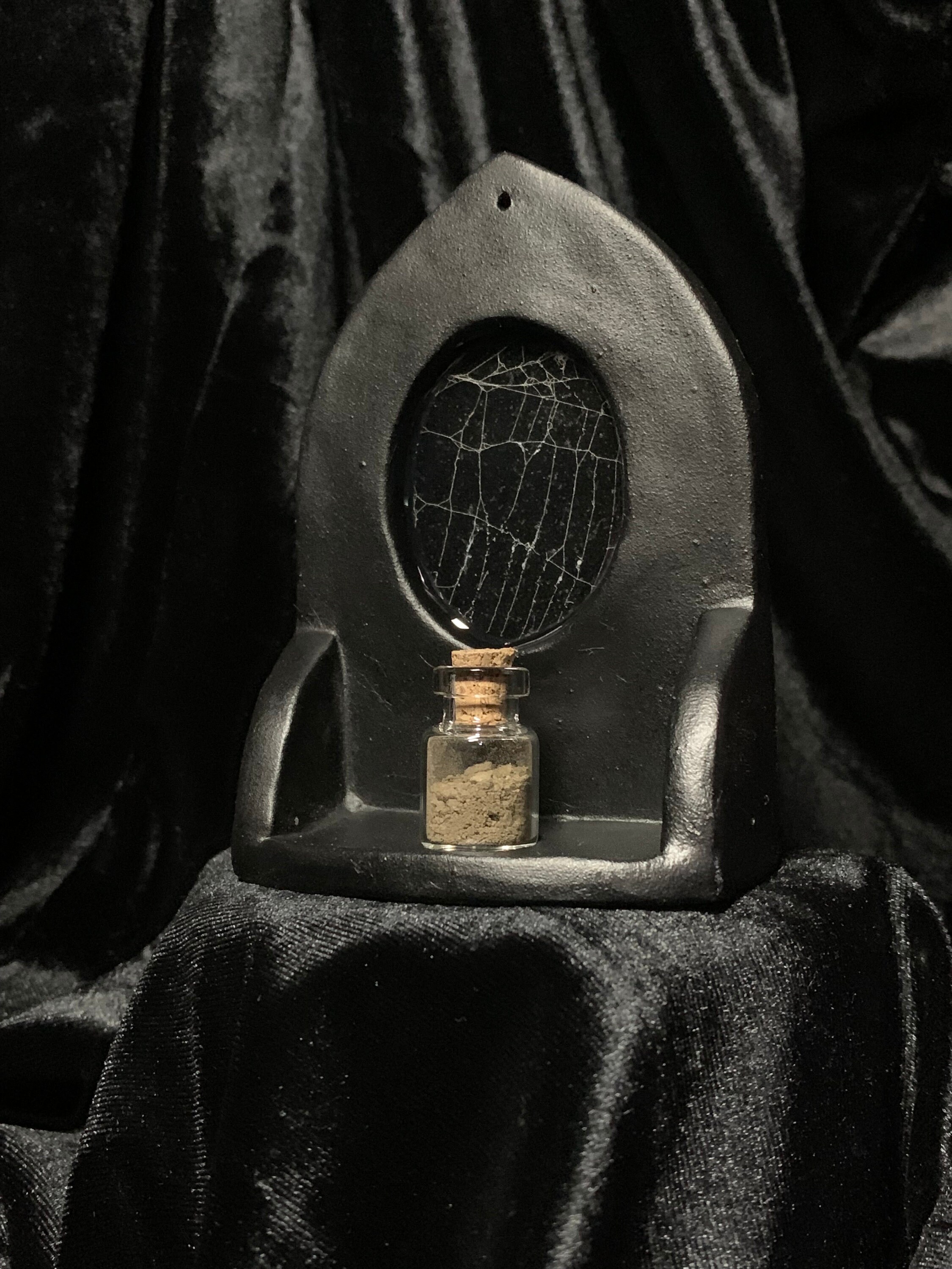 Gothic Reliquary- Real Preserved Spiderweb and Grave Dirt Wall Niche ...