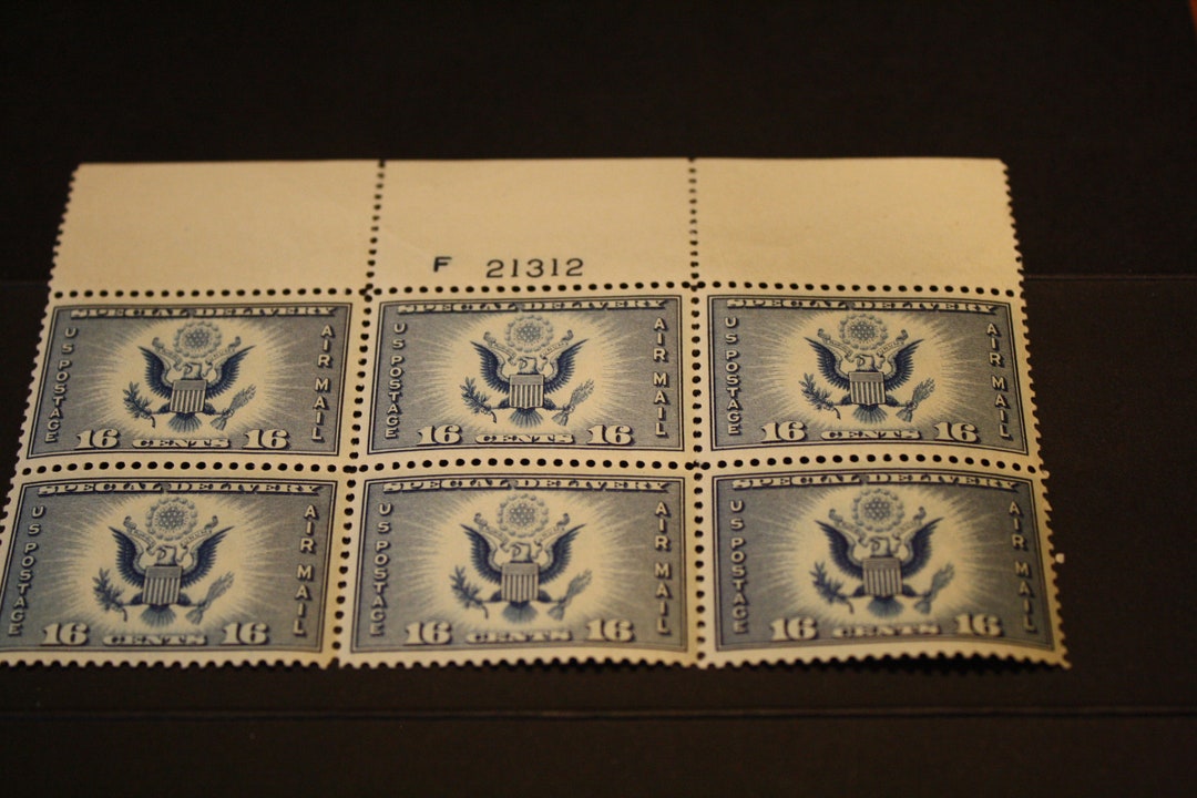 US Airmail Stamps CE1 Special Delivery Airmail 1934 Plate Block of 6 OG ...