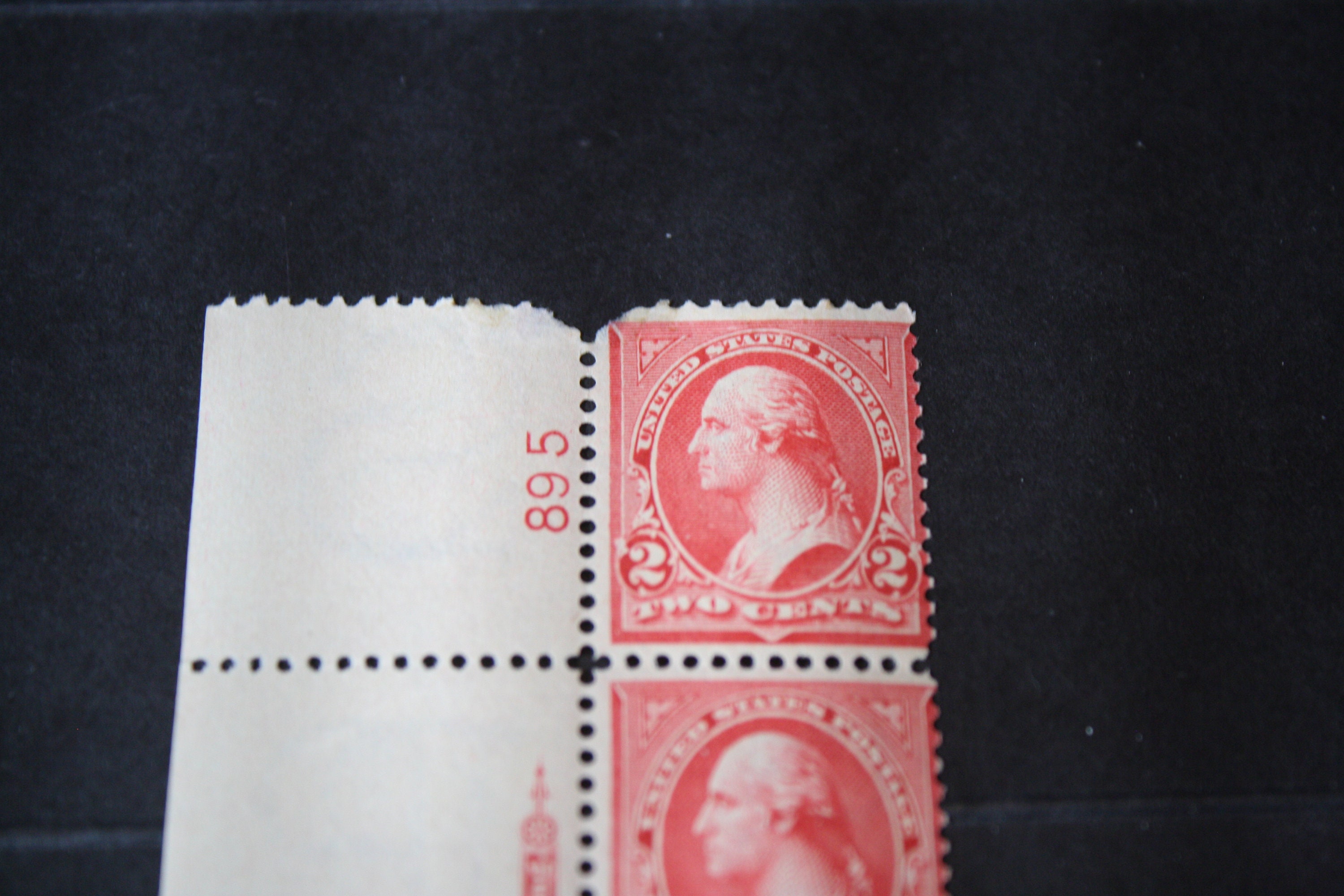 US Stamps 279B From 1899 Strip of 3 Stamps With Plate Number and ...