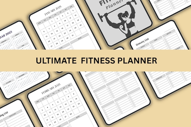 Editable Fitness Planner 2025, Digital Workout Journal, Printable ...