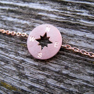 Windrose Compass Bracelet Rose Gold Plated Stainless Steel - Etsy