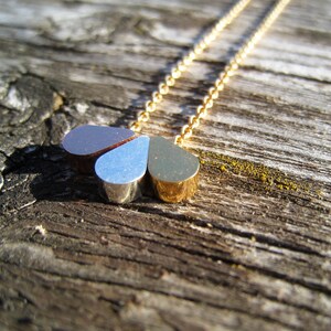 Three Drops Necklace Gold, Silver, Rose Gold, Three Tears Necklace - Etsy